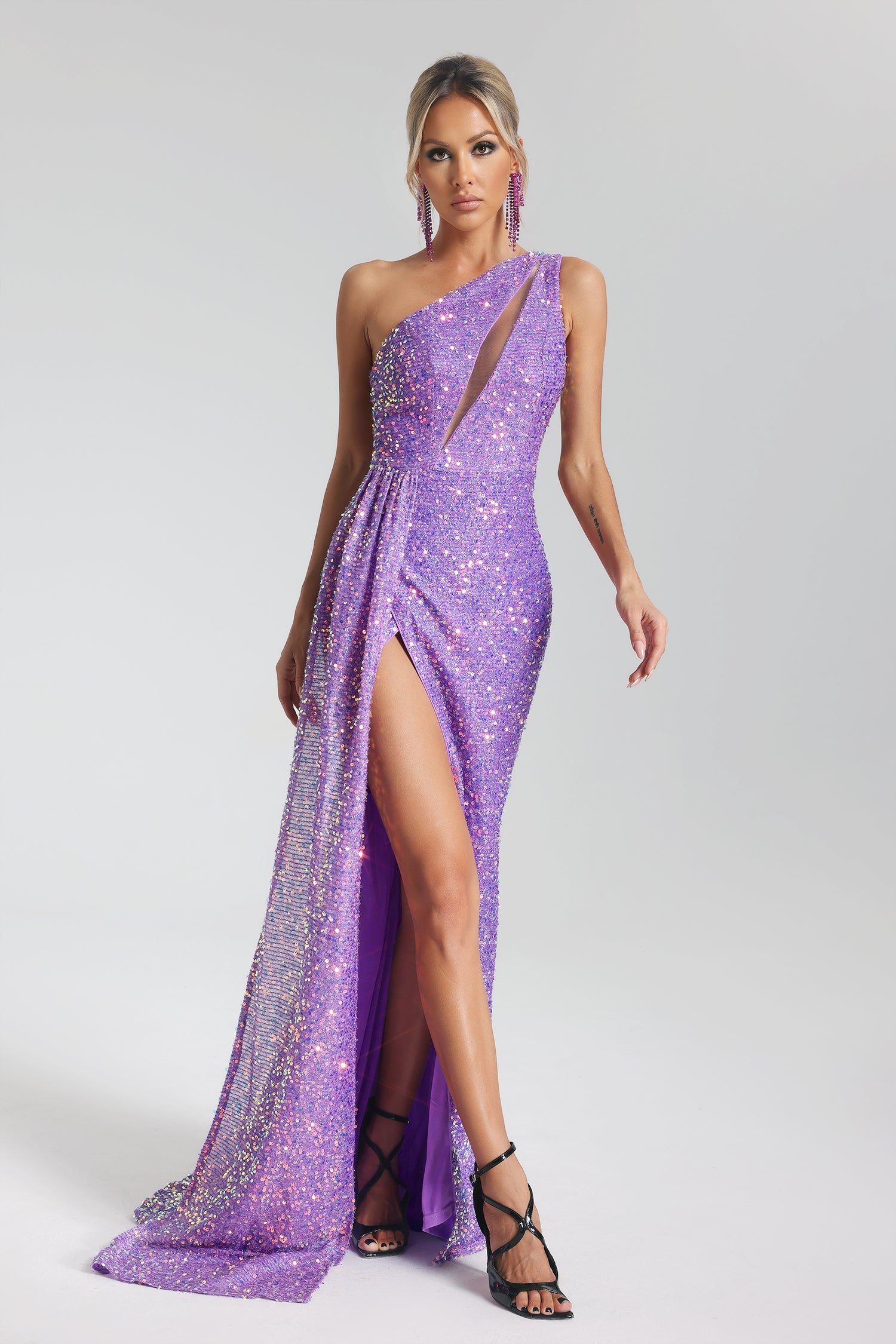Lili Sequin Side Slit Maxi Dress – FLOWERSVERSE